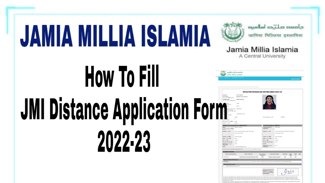 how to fill jamia distance application form 2022 | Jamia admission form ...