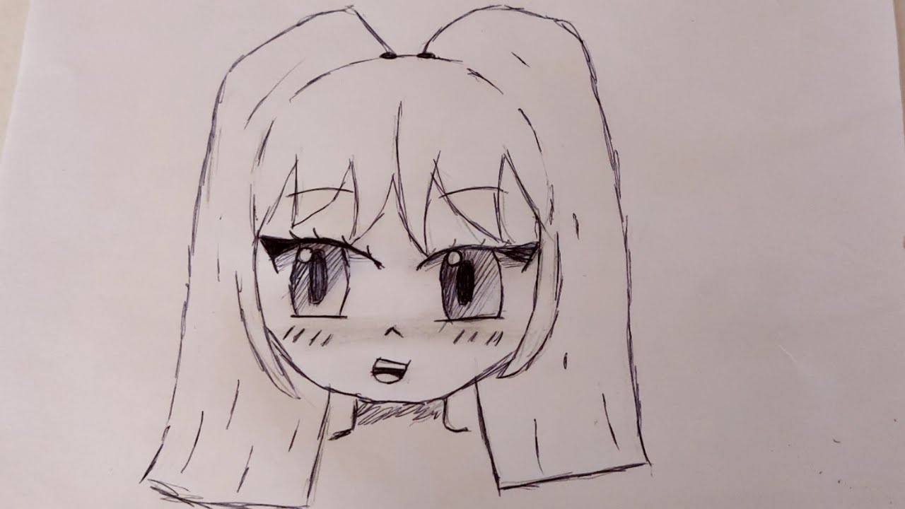 how to draw a cute face step by step - YouTube