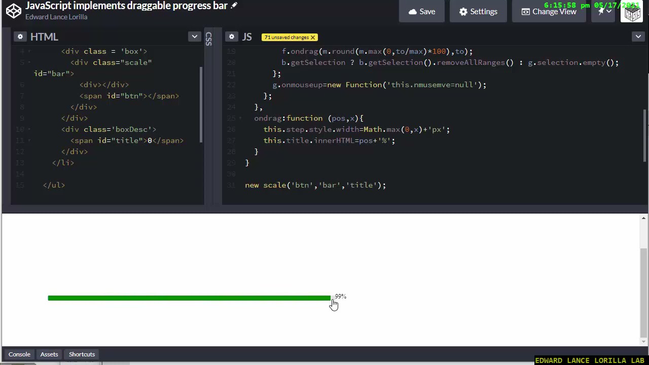 JAVASCRIPT implements Draggable Progress Bar YouTube javascript-implements-draggable-progress-bar-youtube