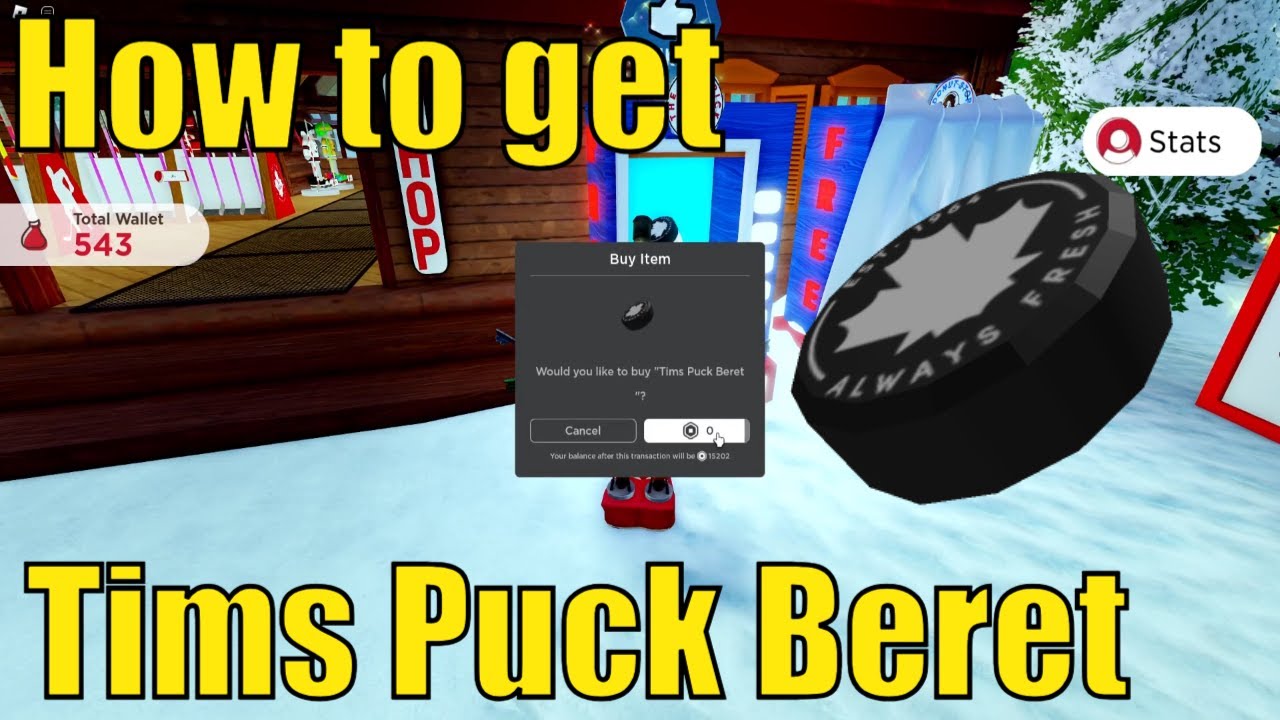 How to get Tims Puck Beret in Tim Hortons Town | Puck Putt Glitch | Hat ...