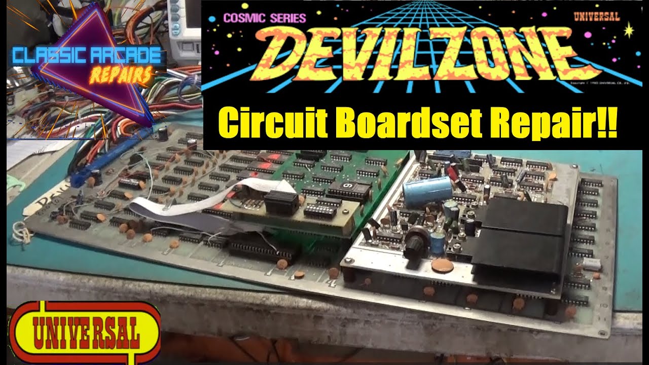 1980 Universal MFG. "Devil Zone" Arcade PCB Repair! 10-1-2025 - YouTube