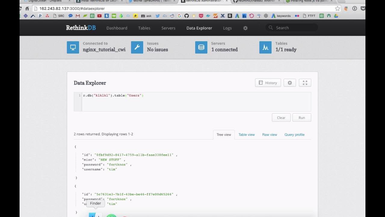 How to Setup Chateau Database Interface for RethinkDB - YouTube