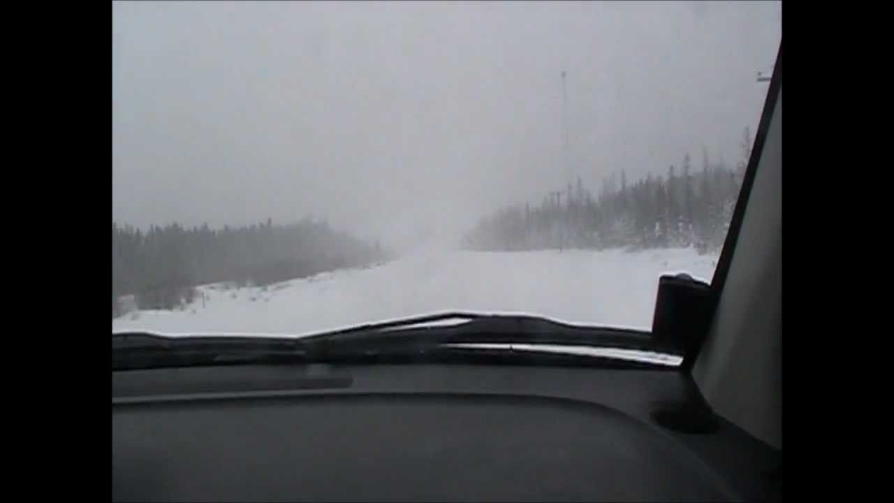 Highway 11 Northern Ontario 17th of April 2011 after Snowstorm - YouTube