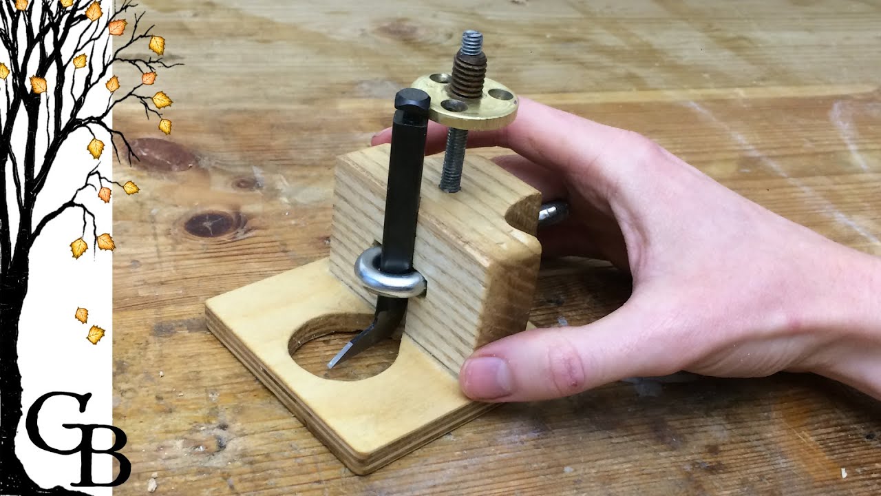 Mini router plane with depth adjustment screw - YouTube