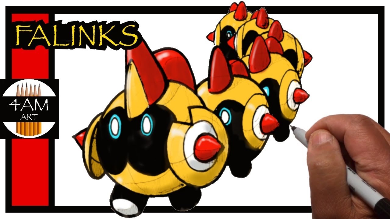 How to Draw Pokemon FALINKS, Step by Step - YouTube