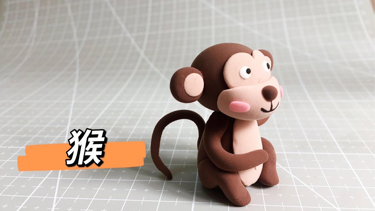 How to make mokey wih clay | Simple Animal Clay Tutorial【DIY动物粘土教程】小猴 ...