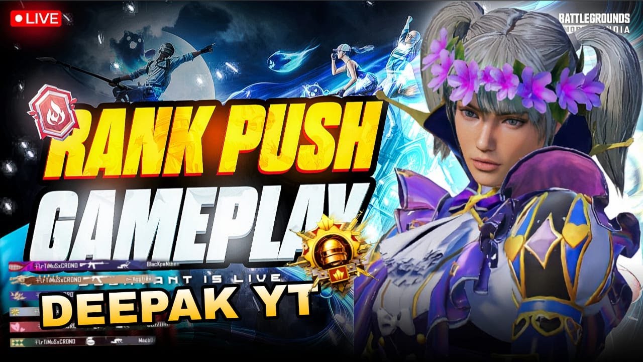 Rank Push Diamond To Conqueror Live | Bgmi Deepak yt | #esports # ...