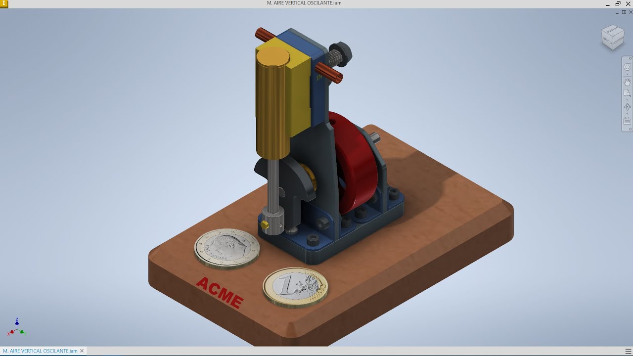 AUTODESK INVENTOR MAQUETA DE UN PEQUEÑO MOTOR DE VAPOR VERTICAL ...