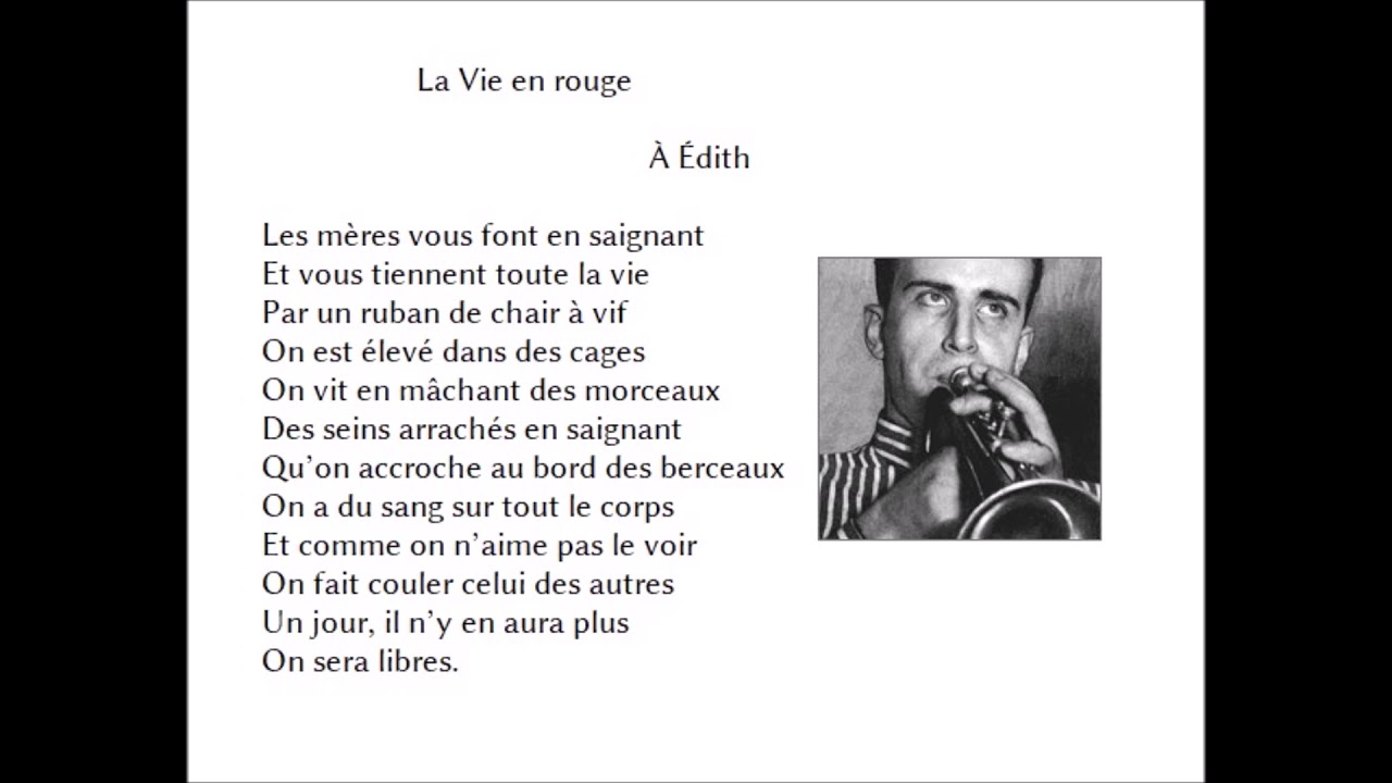 La Vie en rouge, Boris Vian - YouTube