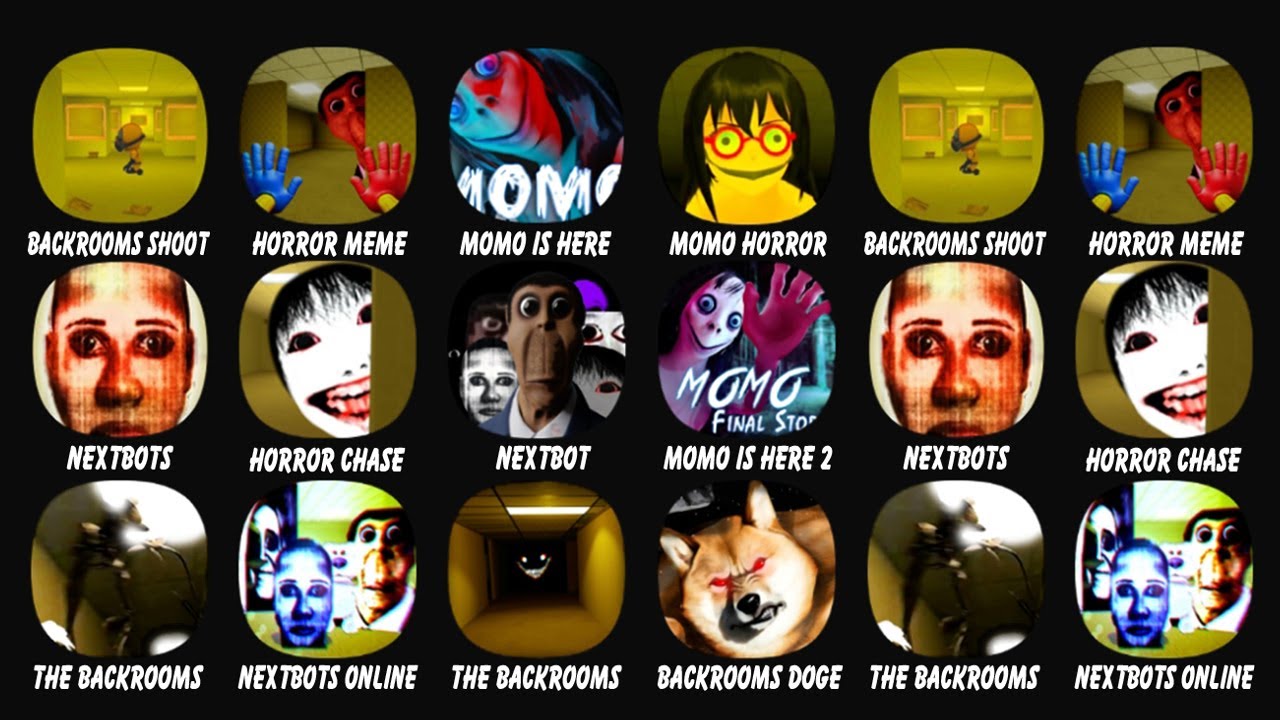 Backrooms - Shoot Them All, Horror Meme: Halloween Chasing, Momo Horror ...