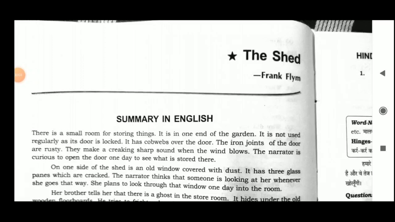 The Shed Class 7 English Summary And Questions Answers YouTube The Shed Class 7 English Summary And Questions Answers YouTube