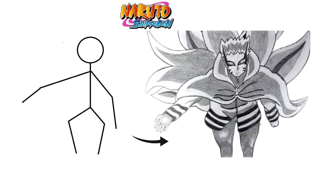 Cómo DIBUJAR a NARUTO MODO BARIÓN a Lápiz | Tutorial FÁCIL Paso a Paso ...