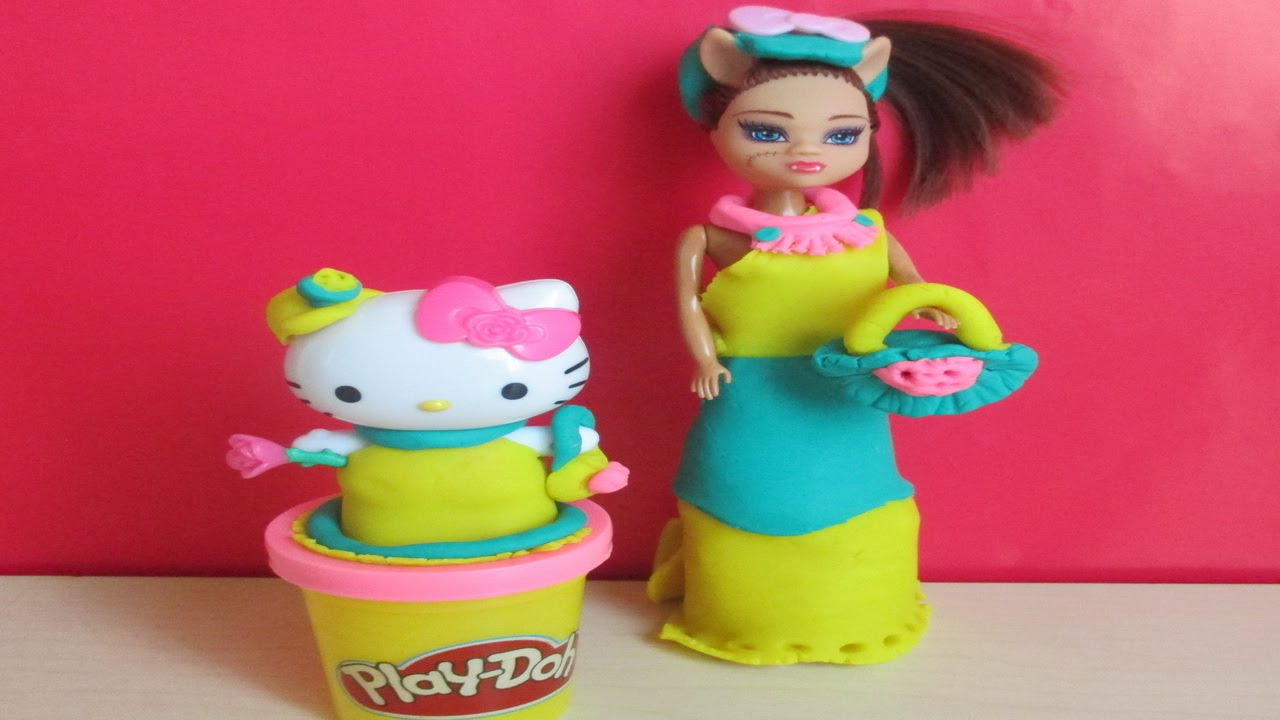 Monster High Girl Doll and Hello Kitty Play-Doh Dress Up Princess ...