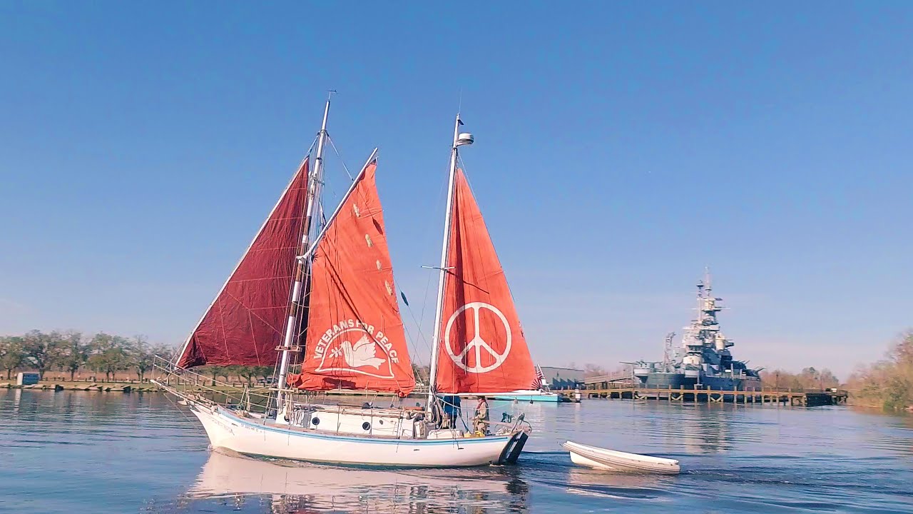 The Golden Rule Sails by Downtown Wilmington - YouTube