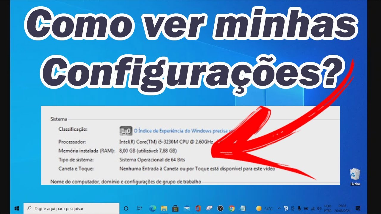 Como ver as Configurações do PC no Windows 7 e Windows 10! - YouTube