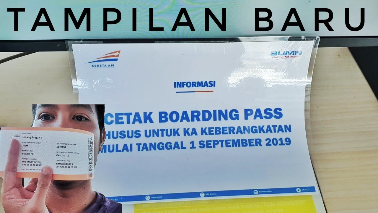 Tampilan Baru Boarding Pass Kereta Api per 1 September 2019 - YouTube