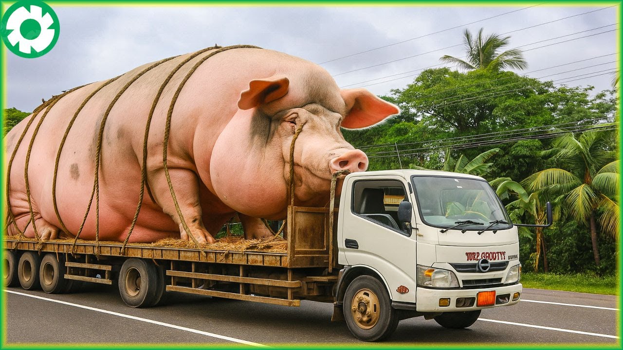 Transporting 9.9M Giant Pig This Way - Biggest Heavy Equipment Machines ...