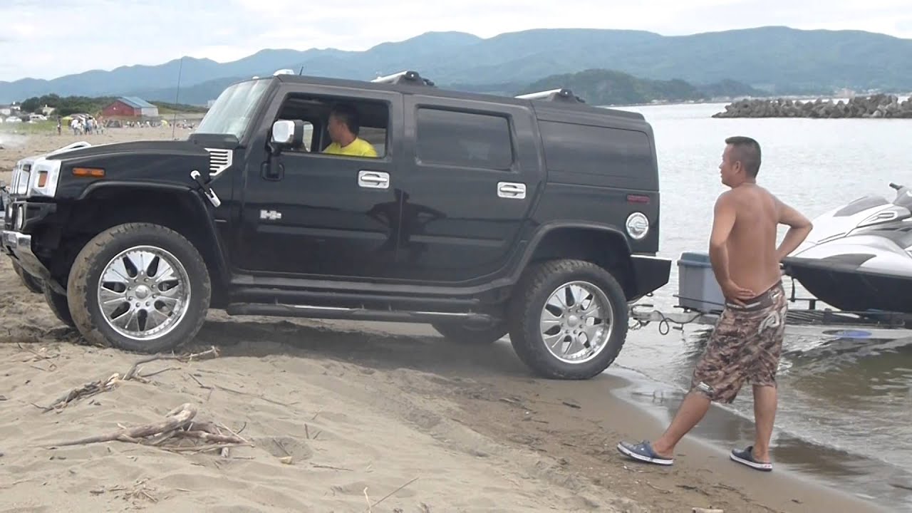 Car Sand Stuck HUMMER H2 ハマーH2 砂浜 スタックから脱出まで VOL1 - YouTube