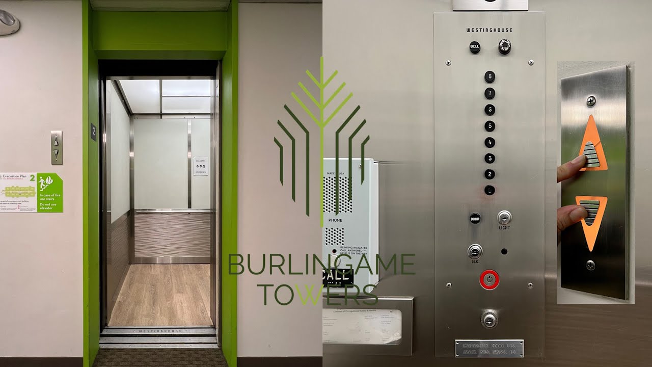 AMAZING Westinghouse Black Button Traction Elevator - Burlingame Towers ...