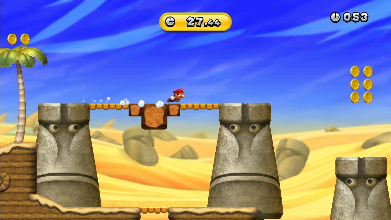 New Super Mario Bros. U - Desafios: Corrida no Deserto Moai (Wii U ...