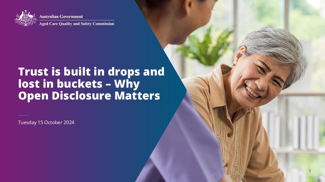 Trust is built in drops and lost in buckets – Why Open Disclosure Matters - YouTube