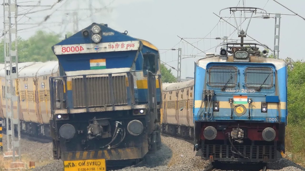 Beautiful TRAIN VIDEOS in Nanded Division | DIESEL vs ELECTRIC Trains ...