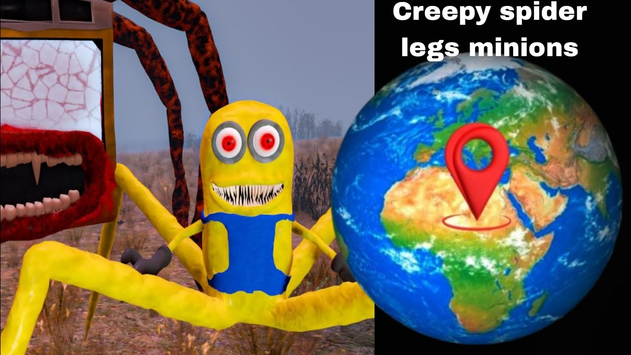 creepy spider legs minions 😱🤯 on Google maps🔍🌎and Google#Earth# ...