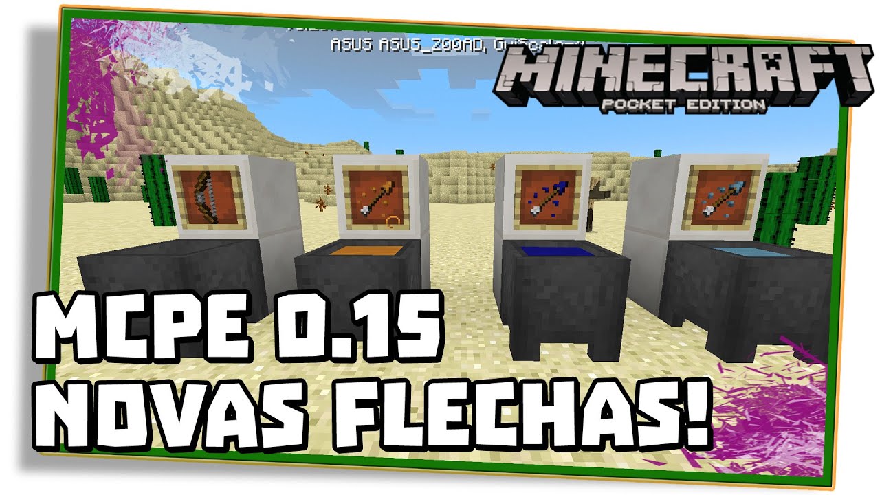 Como craftar as novas FLECHAS c/ efeito no MINECRAFT PE 0.15! (Pocket ...