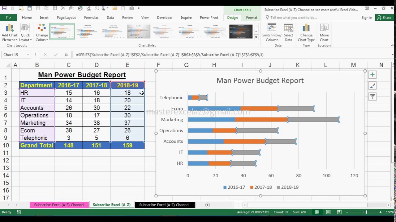 How To Create 2D Stacked Bar Chart In MS Office Excel 2016 YouTube How To Create 2D Stacked Bar Chart In MS Office Excel 2016 YouTube