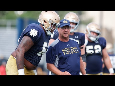 Notre Dame Football Practice Clips — Harry Hiestand and The Offensive ...