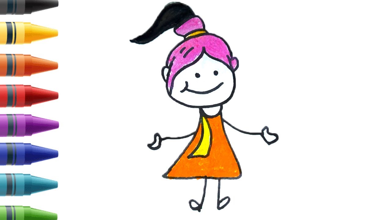 How to Draw a Cute Cartoon Girl Girls Drawing - YouTube