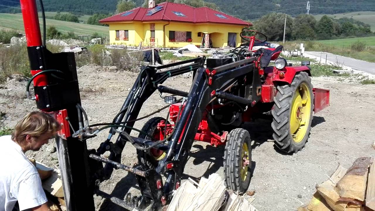RS-09 so štiepačkou dreva - YouTube
