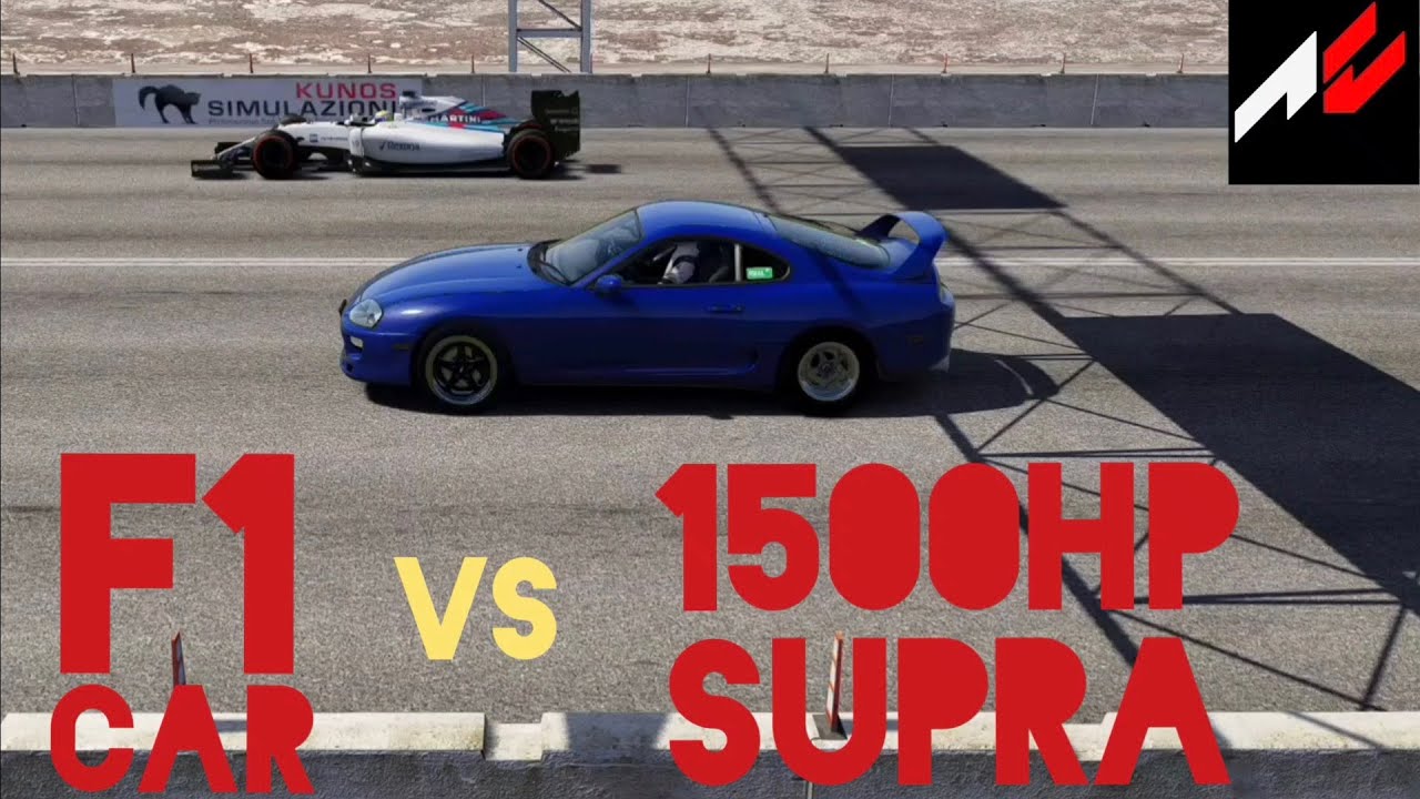 800HP F1 Car vs 1500HP Supra Drag Race in Assetto Corsa - YouTube