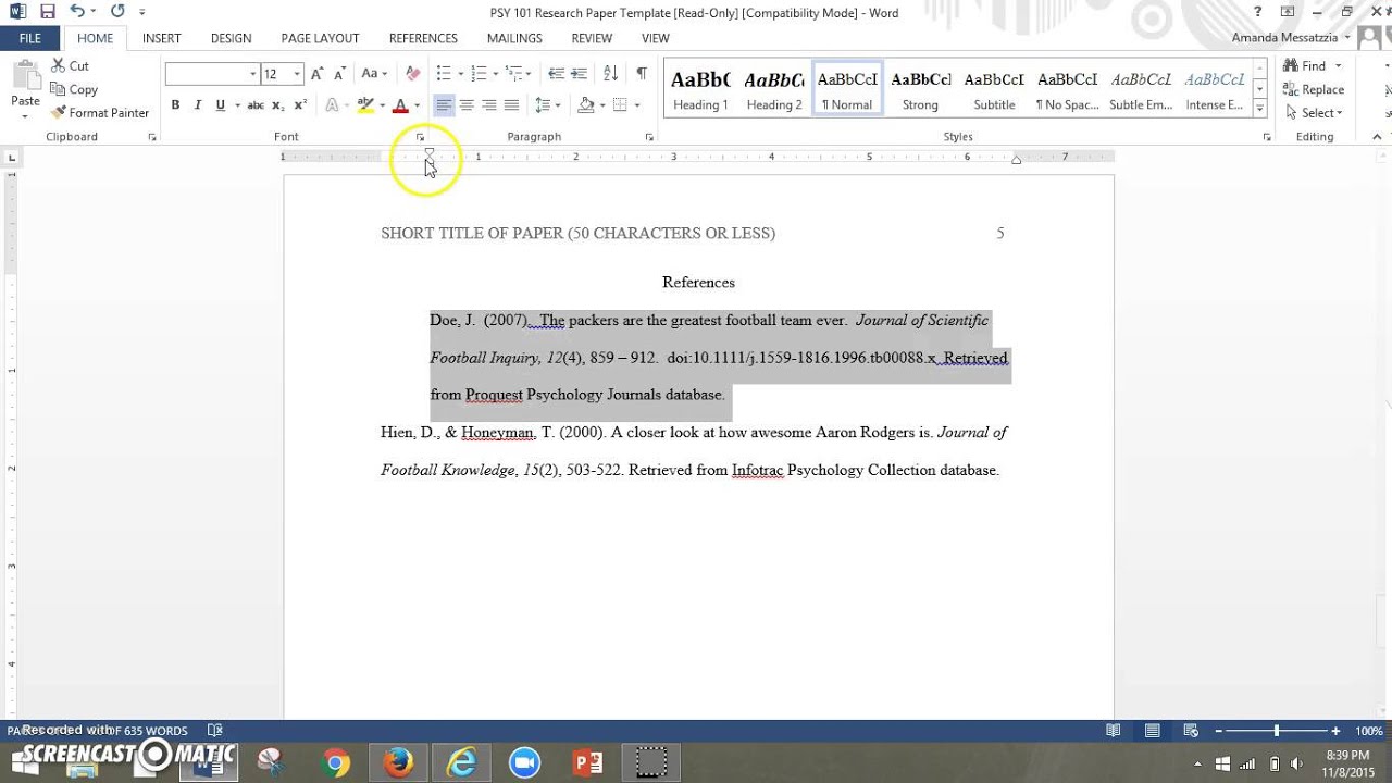 Indenting Reference Citations - YouTube