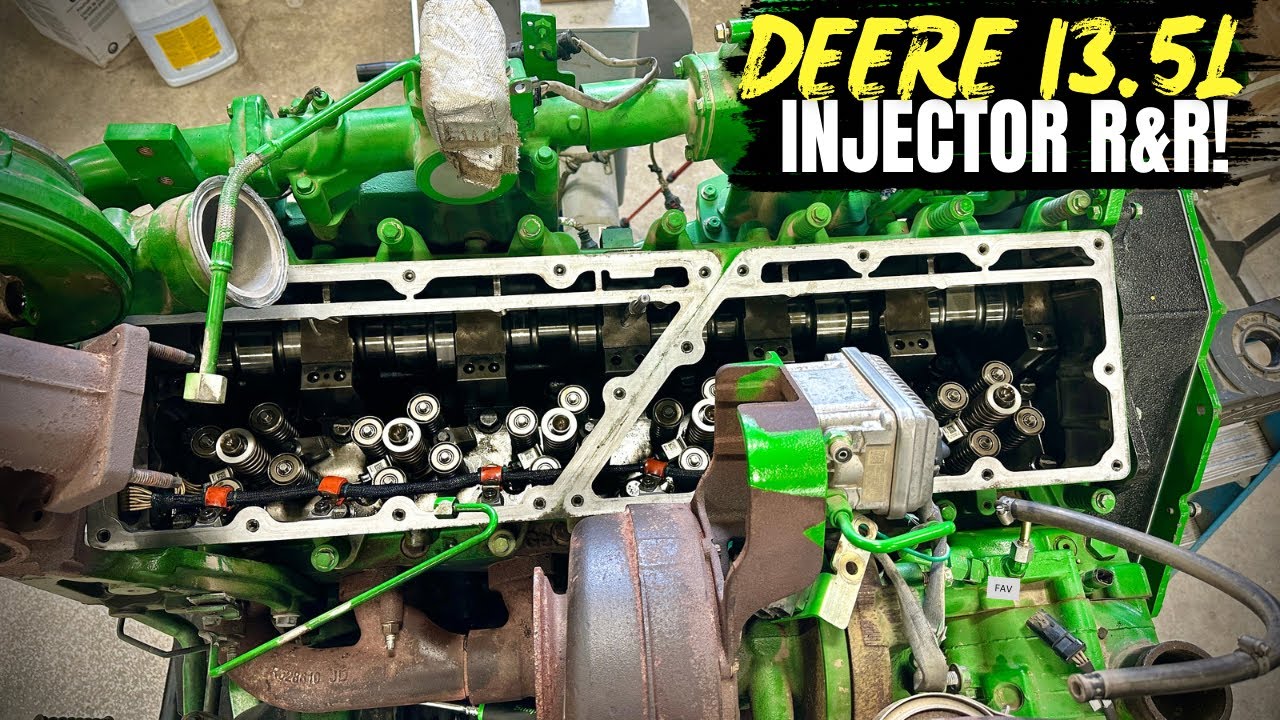 Replacing fuel injectors on a Deere IT4 13.5L engine. - YouTube