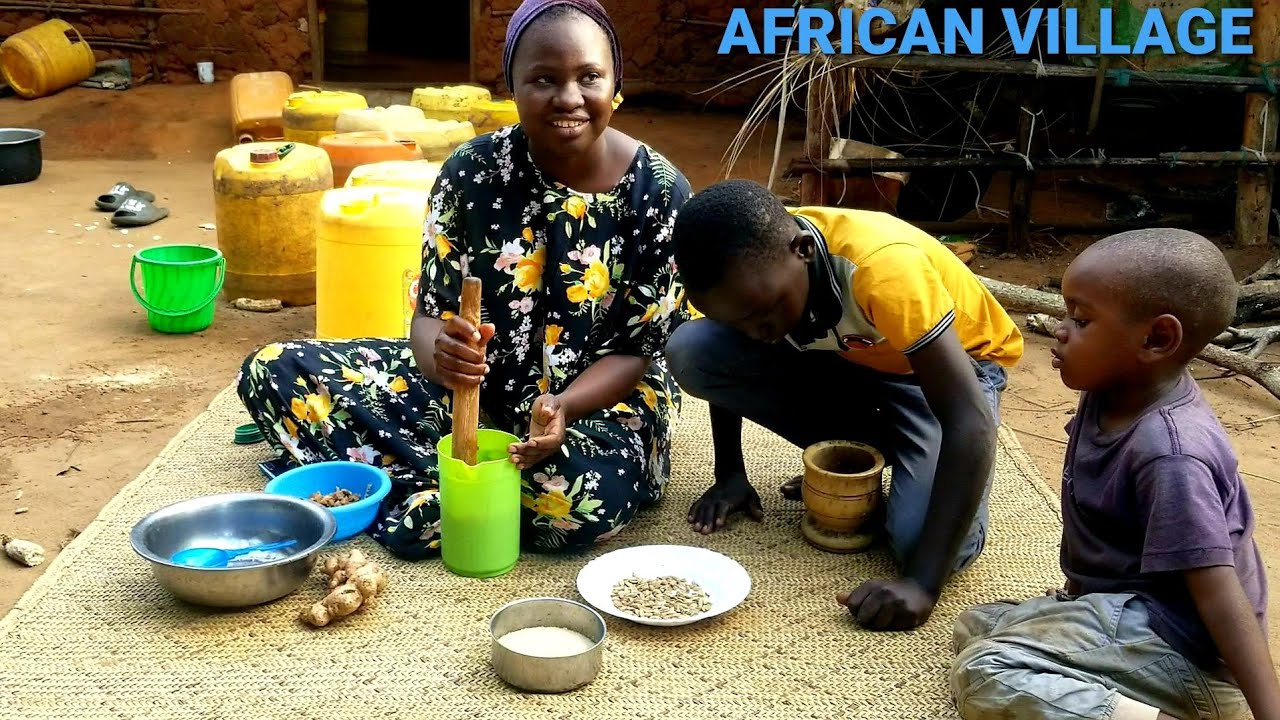AFRICAN TRADITIONAL JUICE || MAKING TAMARIND JUICE IN THE VILLAGE ...