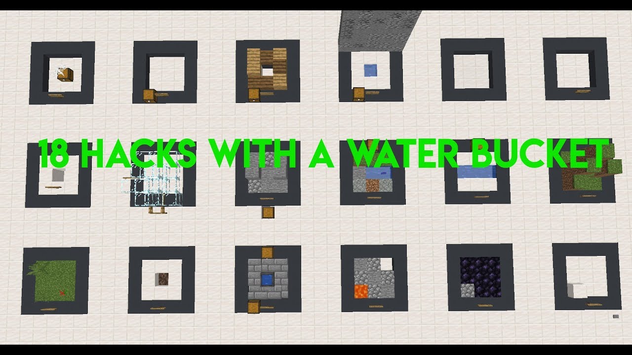 18 Cool TRICKS with a WATER BUCKET [Minecraft 1.13] - YouTube