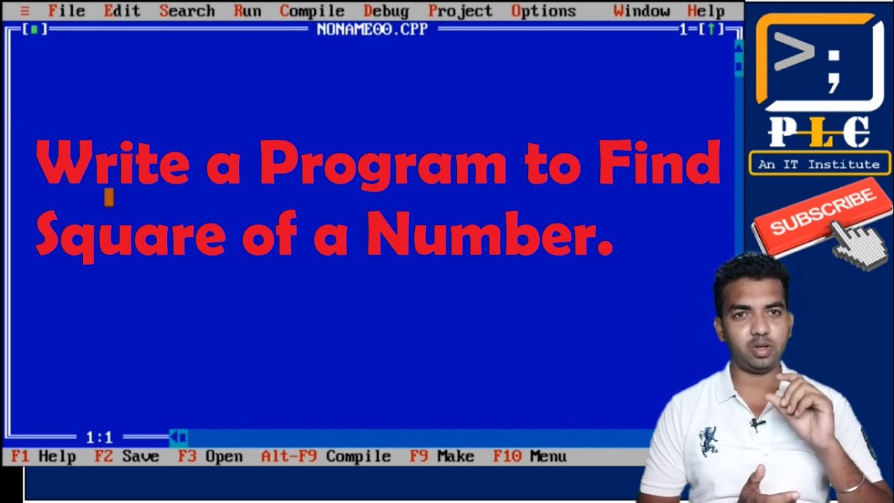 C programming Part 8, Write a Program to Find Square of a Number. with ...