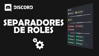 Cómo HACER SEPARADORES de ROLES en 2 MINUTOS DISCORD 2021 | Doovi