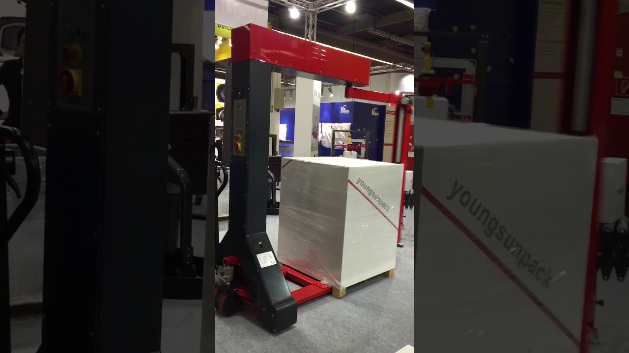 Mobile Pallet Wrapper/Forklift Pallet Wrapper - YouTube