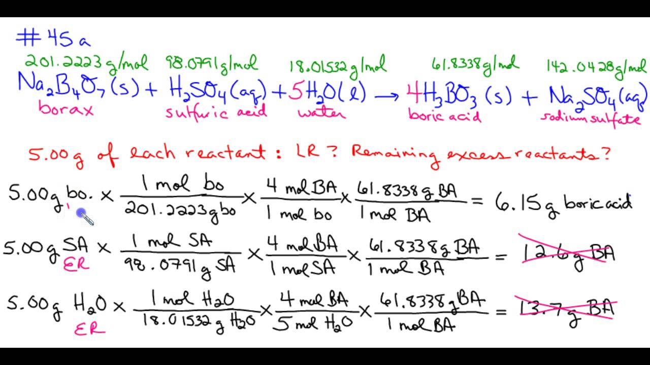 Stoichiometry: Limiting & Excess Reactants - YouTube