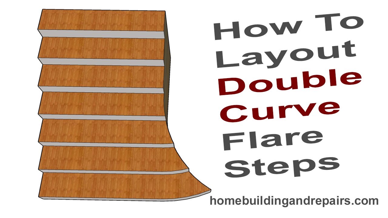 How To Layout Measurements For Double Curved Stair Steps That Flare Out ...