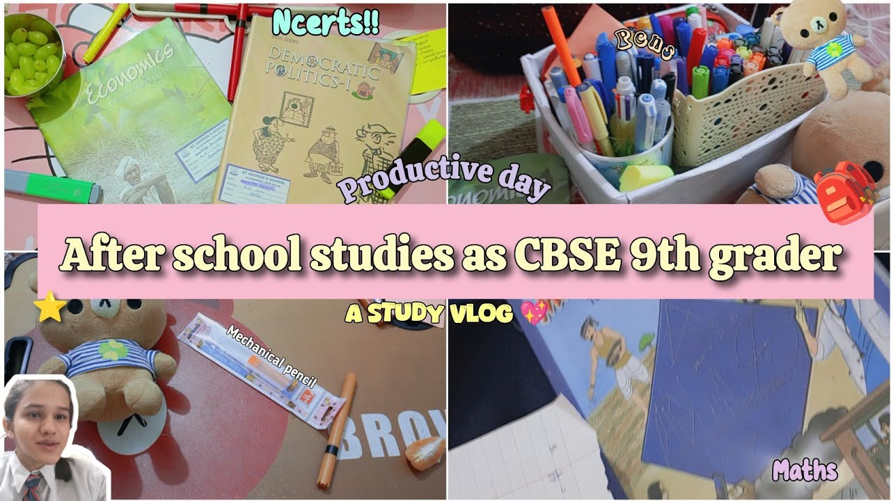 After School Study Vlog🎒 | Realistic+ Productive Day🧿|| CBSE 9th grader ...