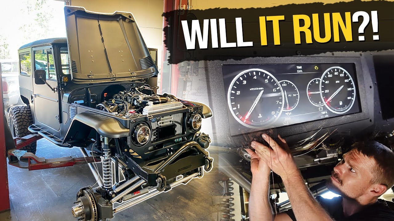 First Start For The LS Swapped FJ40 Landcruiser!!! - YouTube