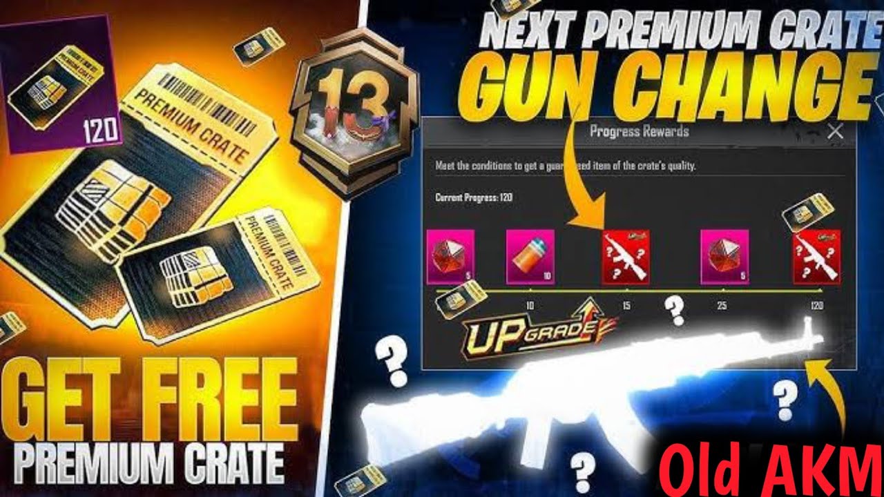 New Premium Crate Old Upgradeable AKM Gun Skin/Old Rare AKM Gun Skin ...