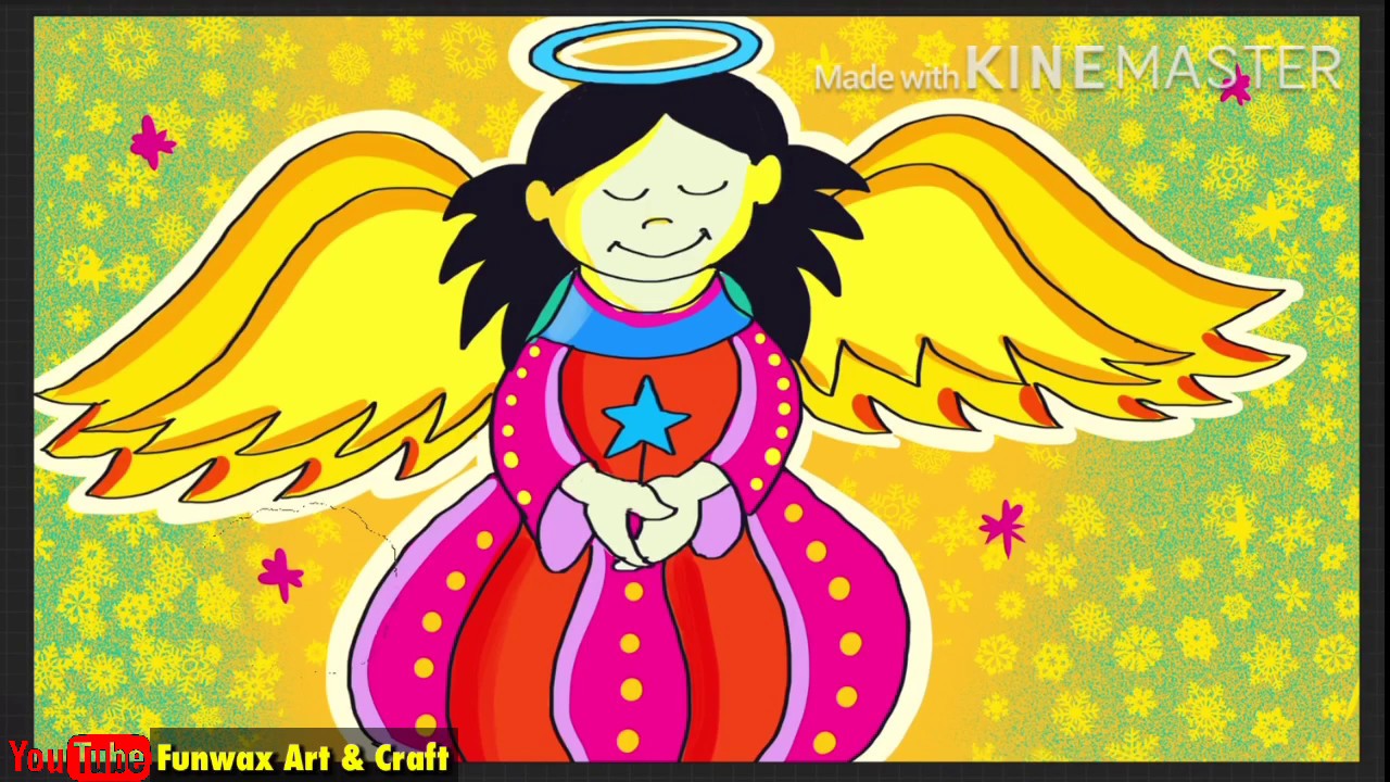 Cute angel drawing | How to draw angel easy step by step - YouTube