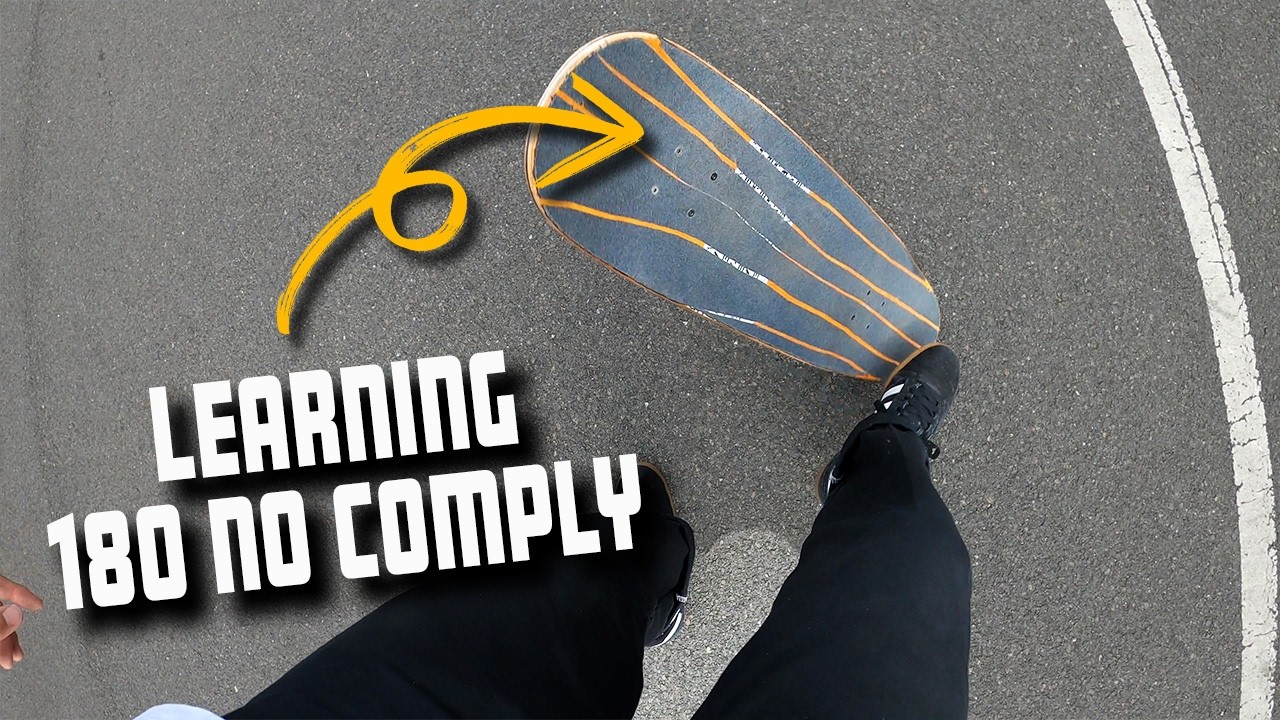 Learning 180 No-Comply Beginner Skateboard Trick | Over 40 ...