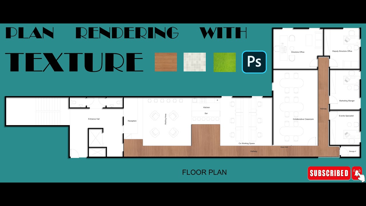 Plan Render with Texture In Photoshop 2020 I Architecture I Part 02 ...