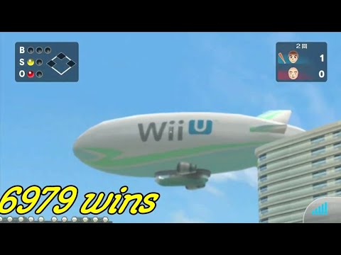 Wii Sports Online 6979 wins ; playing baseball on wiiu - YouTube