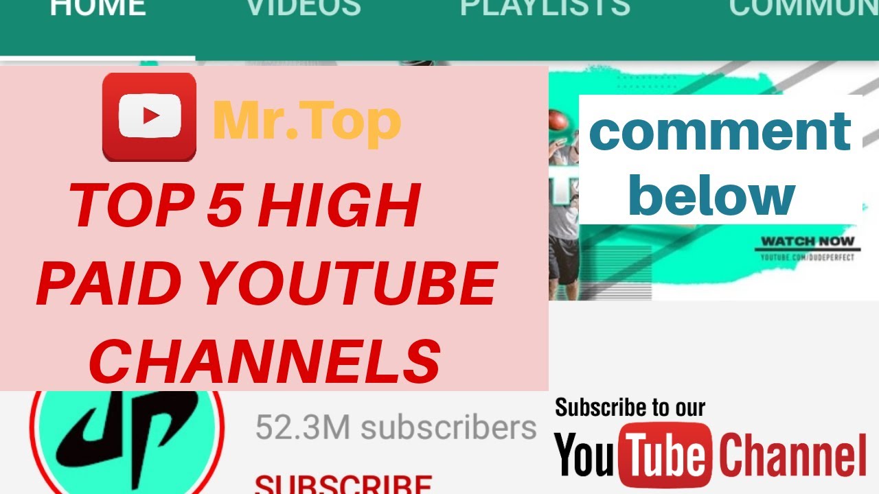 TOP 5 HIGH PAID YOUTUBE CHANNELS 2020|| உலகில் அதிகமாக வருமானம் வரும் 5 ...